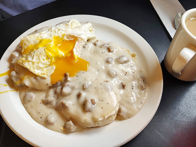 Biscuits and gravy that could convert a health food fanatic&mdash;resistance is futile here.