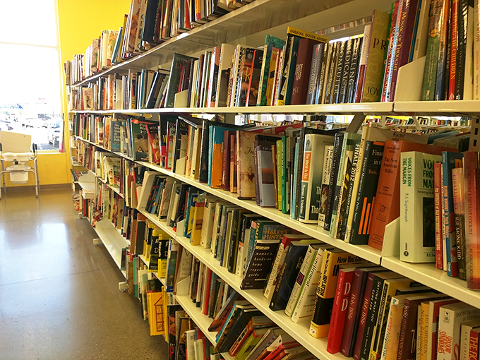 The book section: where literary treasures hide in plain sight. Bestsellers mingle with obscure gems, all waiting to transport readers without the hardcover price tag.