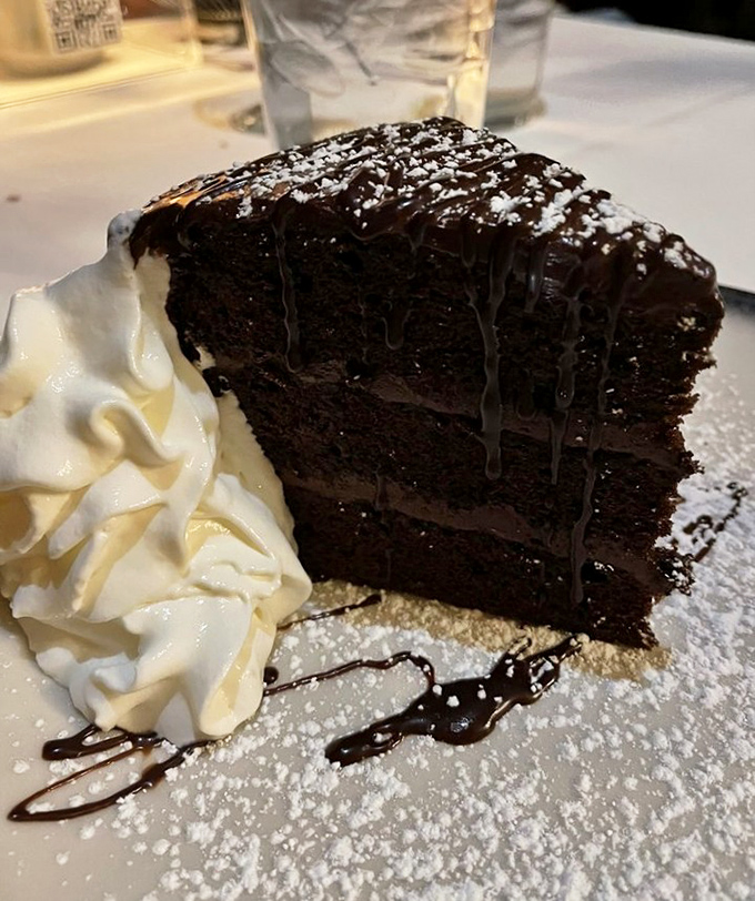 Chocolate cake so decadent it should require a permission slip &ndash; the perfect finale to a meal worth crossing state lines for.
