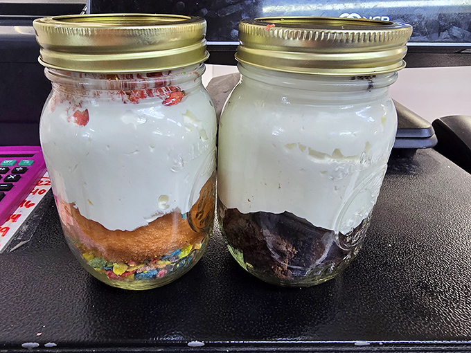 Mason jar desserts &ndash; where nostalgia meets innovation. Layers of cake, cream, and sweetness packaged perfectly for those who believe sharing is overrated.