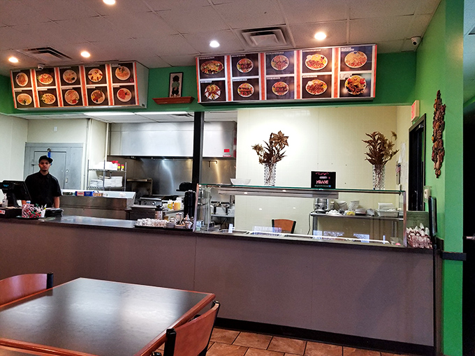 The ordering counter where dreams of Mediterranean feasts begin, just steps away from your next favorite meal.