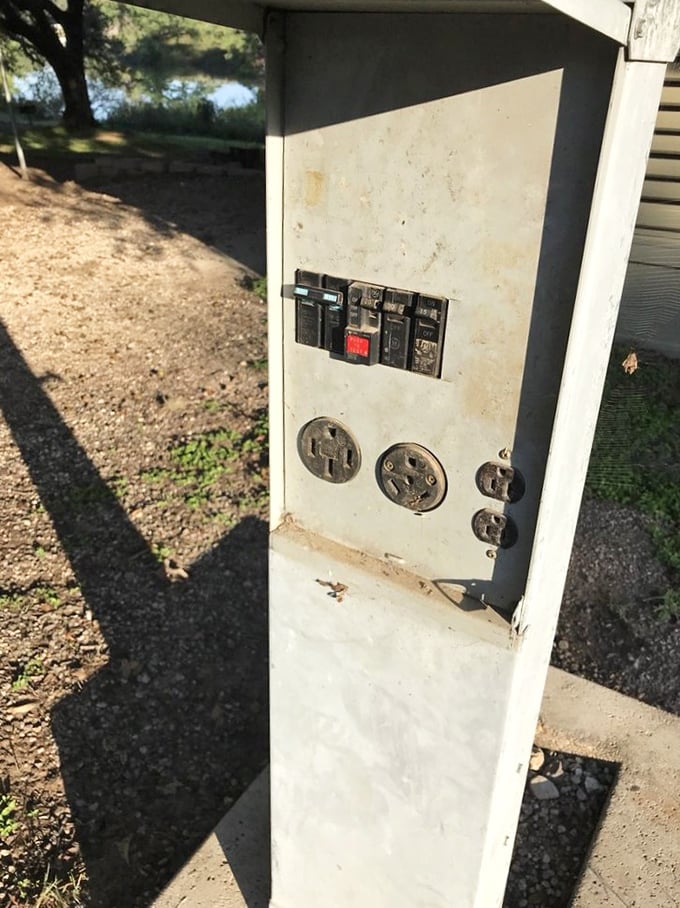 These electrical hookups might not look Instagram-worthy, but they're the unsung heroes that power countless family camping adventures throughout the year.