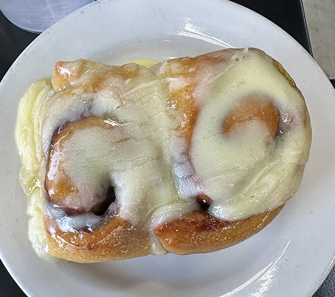 A cinnamon roll that doesn't just satisfy your sweet tooth&mdash;it throws a party for it, complete with a melted icing jacket.