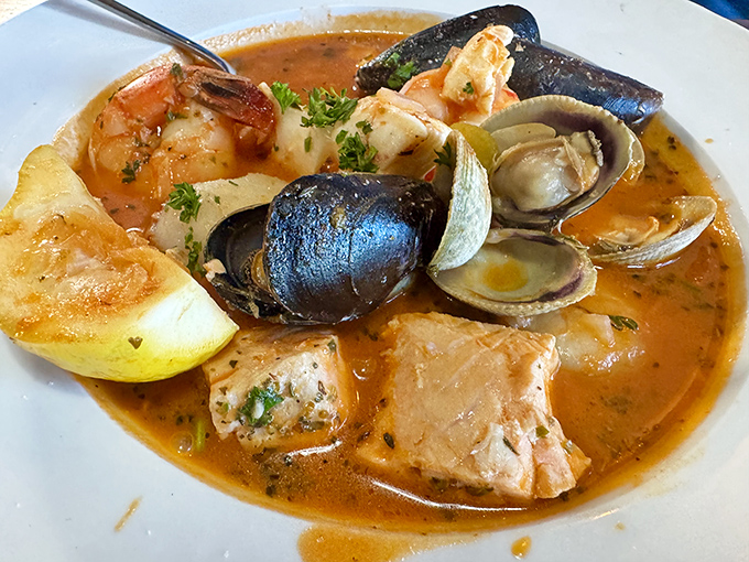 This cioppino isn't just soup&mdash;it's a seafood United Nations where each maritime delegate contributes to a brothy summit of flavor.