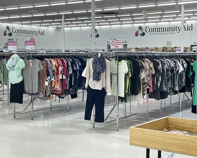 Meticulously organized clothing racks that would make Marie Kondo weep with joy. Every garment awaiting its chance to spark joy again.