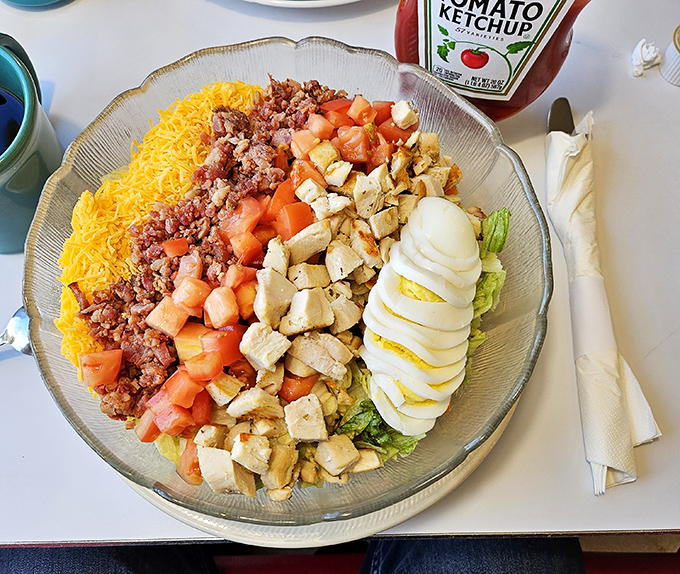 This Cobb salad isn't just arranged&mdash;it's composed like a delicious color wheel of protein and vegetables that somehow feels both virtuous and indulgent.