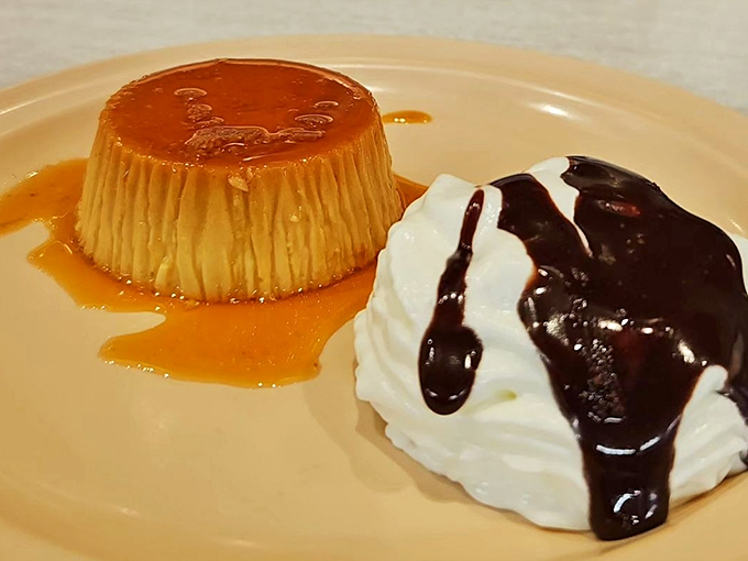 Flan and whipped cream: the dessert equivalent of a perfect day&mdash;smooth, sweet, and gone too quickly if you're not paying attention.