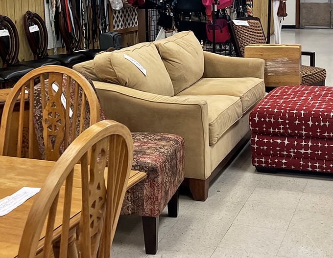 That neutral sofa has seen some living rooms in its day, but it's ready to be the backdrop for your next Netflix marathon or family game night.