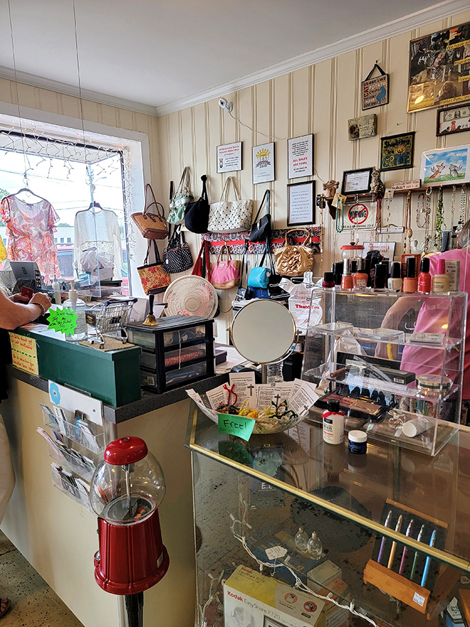 The accessories counter &ndash; a kaleidoscope of possibilities where vintage handbags and costume jewelry create the perfect finishing touch.