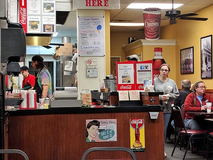 The counter where dreams come true, orders are called, and the staff keeps the heart of Nick's beating with Southern efficiency and charm.