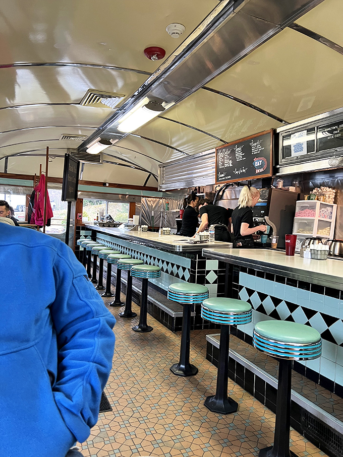 The counter is where diner magic happens, with skilled hands orchestrating the breakfast ballet that keeps locals coming back for decades.