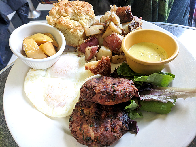 Crab cakes for breakfast? Morning Glory makes the case that seafood shouldn't have to wait for dinner to shine. Maryland meets Philadelphia in morning harmony.