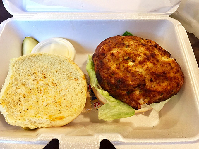 The crab cake sandwich&mdash;Maryland's version of portable luxury. Like carrying around a little piece of the Chesapeake between two buns.
