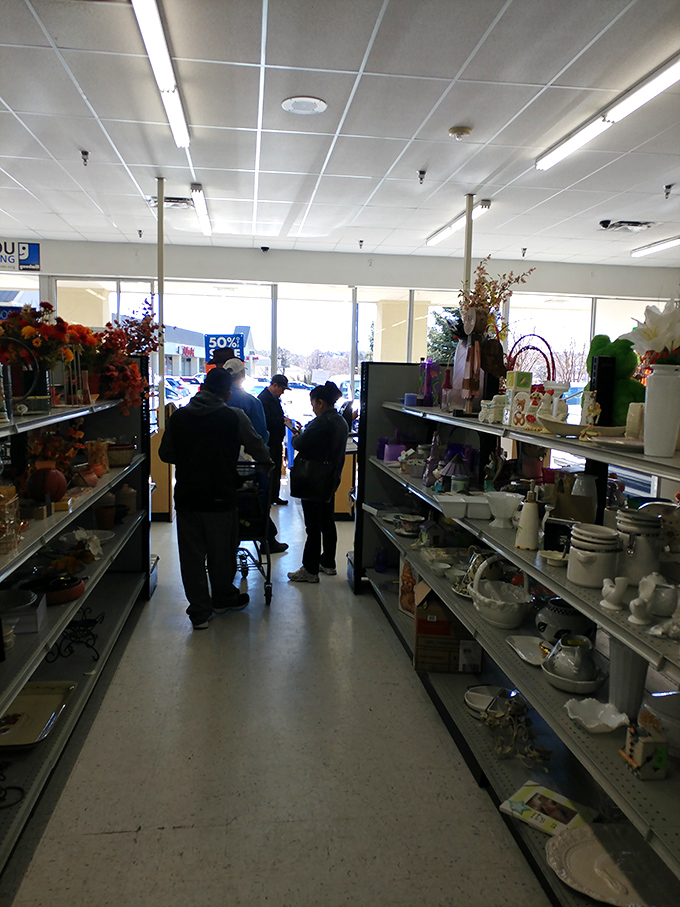 The thrill of discovery brings shoppers together. Strangers united in the universal language of "Look what I found!" and "Is this your size?"