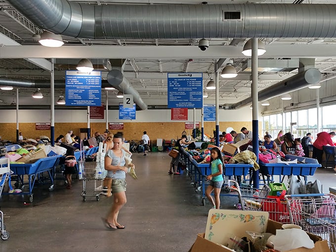 The diverse crowd reveals the universal appeal of the treasure hunt. From college students to retirees, everyone speaks the common language of the bargain quest.