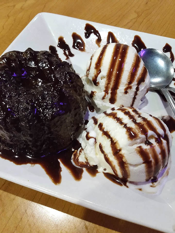 The perfect finale: a chocolate dessert that doesn't need fancy French names to deliver pure, unadulterated bliss with vanilla ice cream.