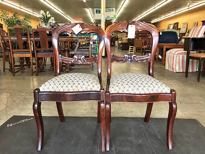 These elegant dining chairs have likely witnessed countless family dinners, holiday gatherings, and those special conversations that only happen around a table.