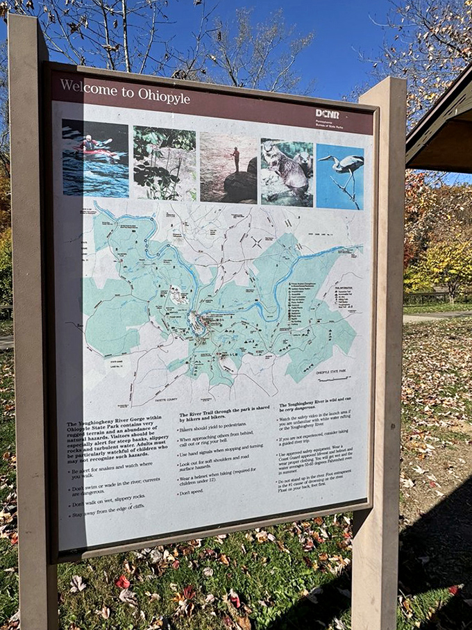 The welcome directory maps out endless possibilities for exploration in this hidden Pennsylvania treasure.