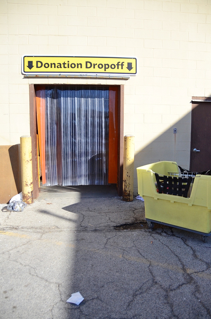 The donation drop-off area makes giving as convenient as getting, completing the virtuous cycle that keeps this community resource thriving.