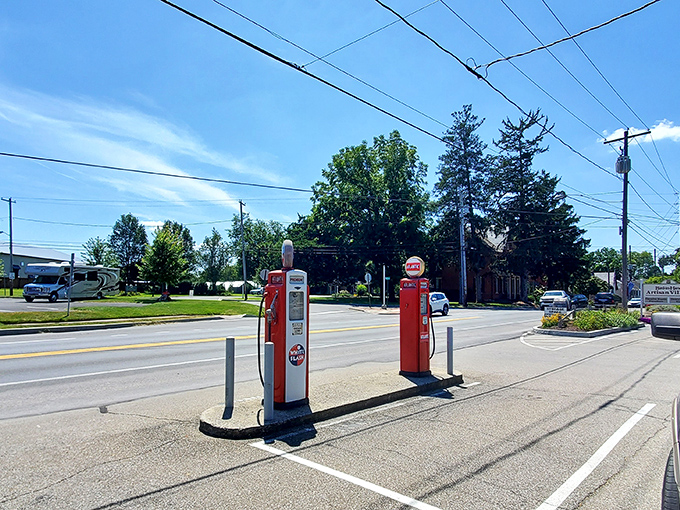 Those vintage gas pumps remind you when filling up was an event, not just another errand.