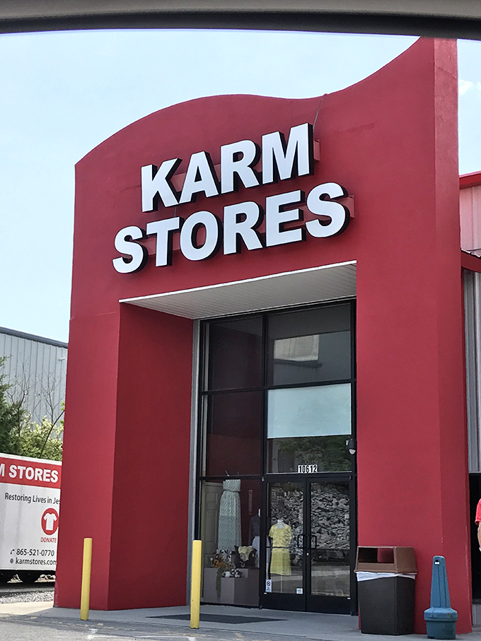 The grand entrance says it all - KARM Stores isn't just shopping, it's a mission with meaning behind every purchase.