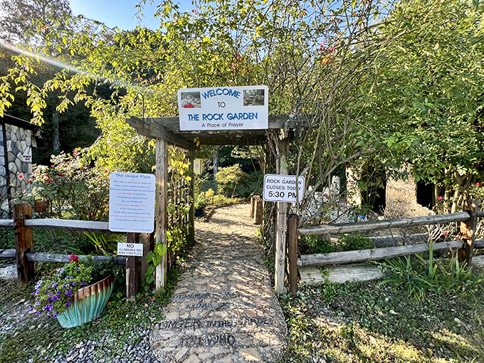 A Place of Prayer reads the welcome sign, though "A Place That Will Make Your Jaw Drop" would work equally well.