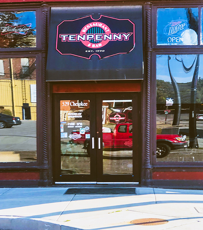 The entrance doesn't just welcome you; it issues an invitation to join a community of food lovers who've discovered this local treasure.