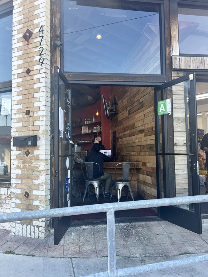 The entrance at 4729 Eagle Rock Boulevard&mdash;a portal to a world where smoke and patience transform meat into magic.