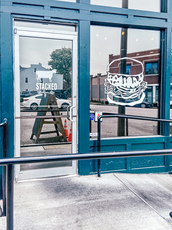 The entrance that separates the burger-enlightened from the uninitiated, with a logo that promises delicious things to come.