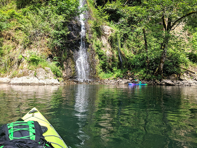 Discovering hidden waterfalls by kayak feels like finding nature's secret spa. The ultimate reward for those willing to paddle the extra mile.