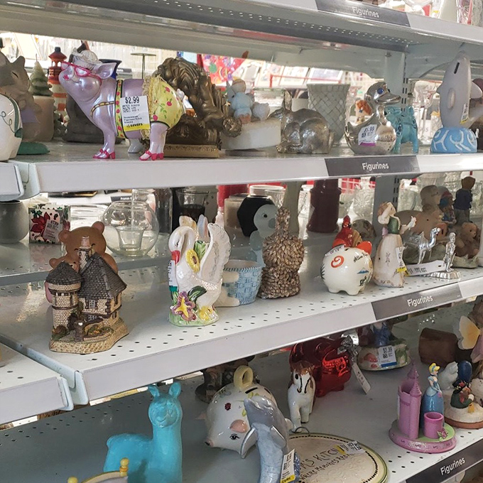 Figurine fantasia – where ceramic creatures, glass trinkets and porcelain oddities form a miniature museum of American knickknack history.