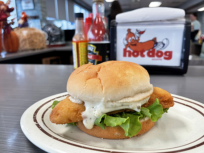 A fish sandwich that would make coastal restaurants jealous, proving Jib Jab excels beyond hot dogs. That crispy coating deserves its own fan club.