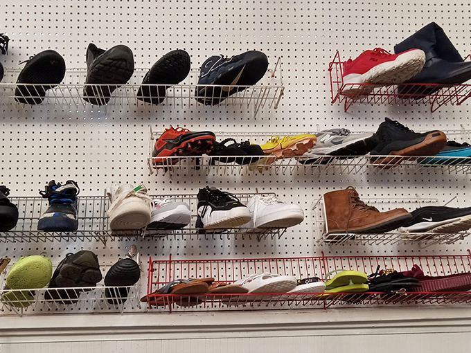 Footwear for every occasion imaginable. Those brown boots in the corner have probably seen more interesting places than most people's passports.