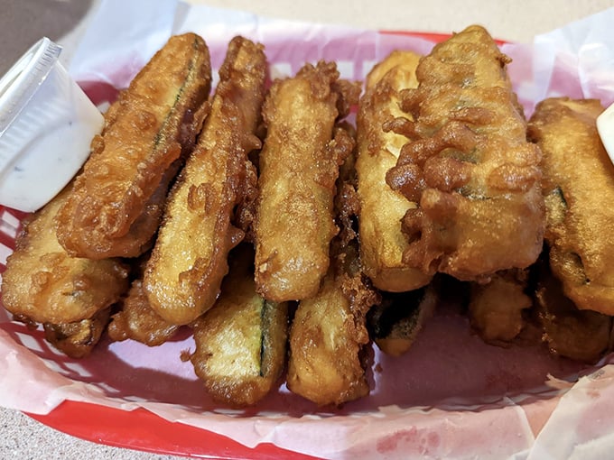 Fried pickle spears that deliver that perfect salty-sour-crunchy trifecta. The unsung heroes of any proper seafood feast.