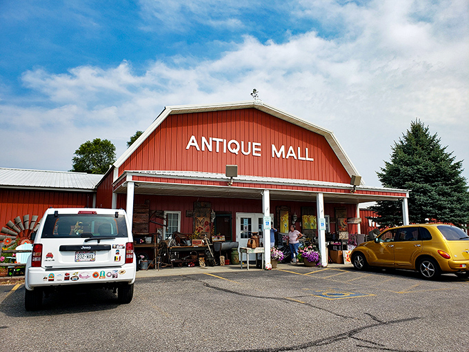 The welcoming facade draws in curious travelers and serious collectors alike, promising air-conditioned adventures through America's attic.