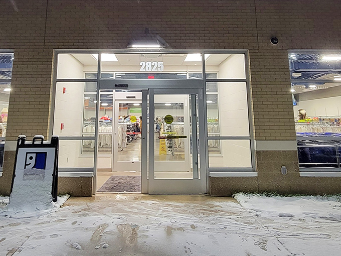 Snow can't stop the serious thrifters. The Parkersburg Goodwill entrance, where treasure hunters arrive in all weather, drawn by the siren song of savings.