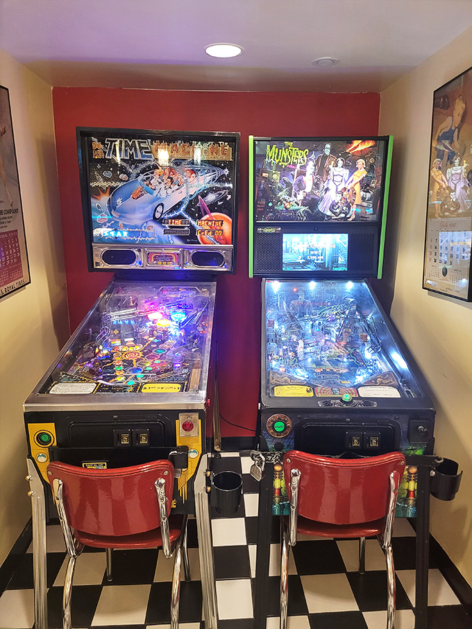 Where pinball wizards fuel up between games, these machines offer a playful reminder that sometimes the best entertainment doesn't need charging.