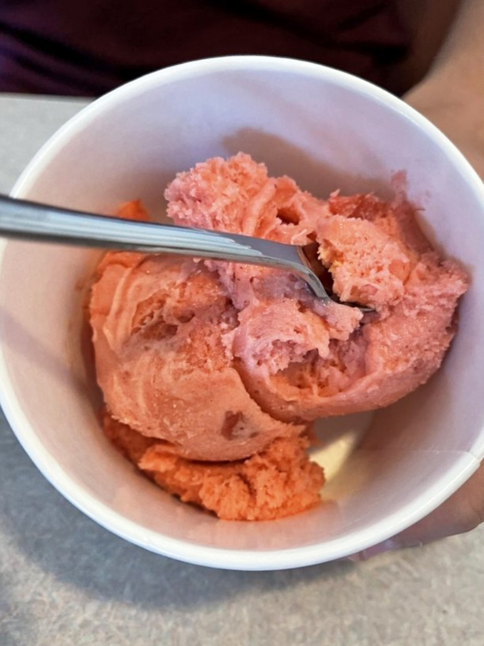 Gelato that doesn't just satisfy your sweet tooth&mdash;it throws a party for it. That vibrant color promises a flavor intensity that makes spoons necessary and sharing difficult.