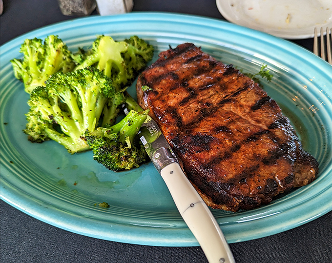 A perfectly grilled steak that needs no introduction&mdash;just a moment of silent appreciation. Those grill marks deserve their own Instagram account.