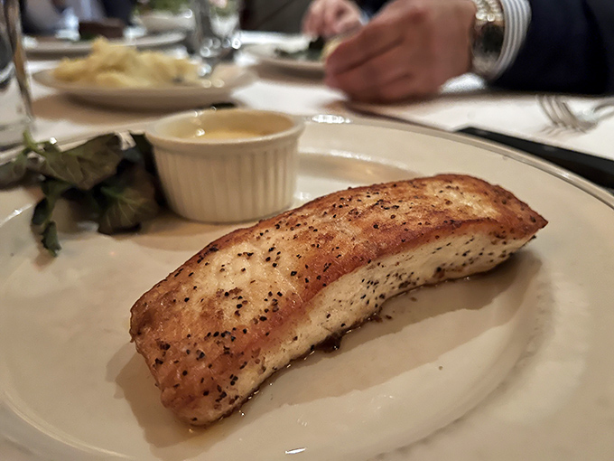 Perfectly cooked fish that makes you wonder if the chef has an underwater GPS. Simple, elegant, and impossible to replicate at home.