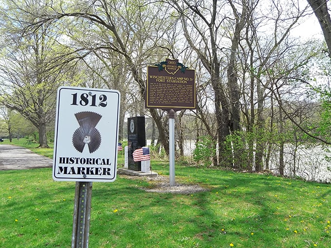 Historical markers dot the park, reminding visitors that this peaceful spot witnessed more drama than your neighborhood's NextDoor app ever could.