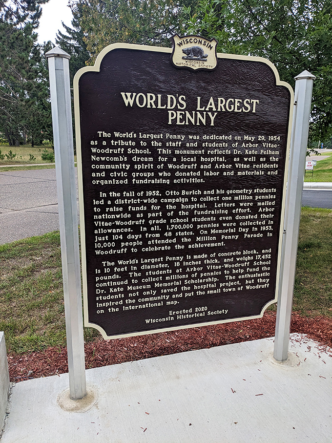 History buffs rejoice! This marker details the penny's creation, proving that sometimes the best stories come from small change.