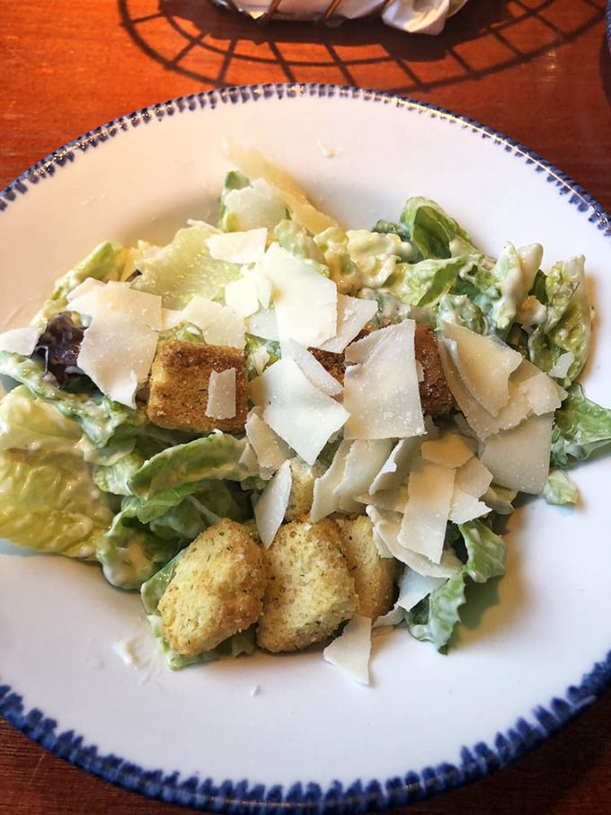 A Caesar salad that knows its role &ndash; bringing fresh, crisp contrast to rich seafood mains without trying to steal the show.