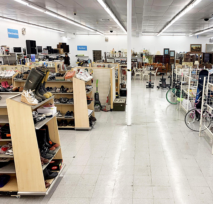 The thrill of the hunt continues with sporting goods, electronics, and furniture all sharing the same playground of possibility.