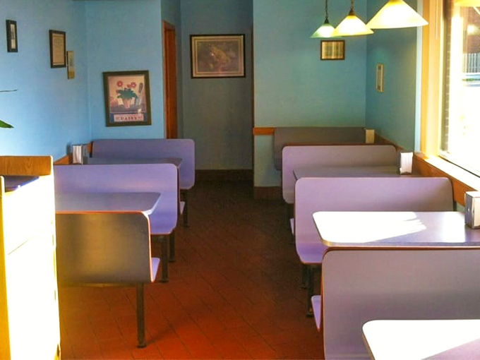 The dining area offers a moment of respite from the world outside. These booths have heard decades of "mmms" and "you gotta try this."