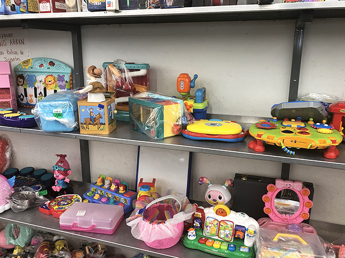 Childhood nostalgia by the shelf-full. These toys are ready for their second act&mdash;slightly used magic waiting for new imaginations.