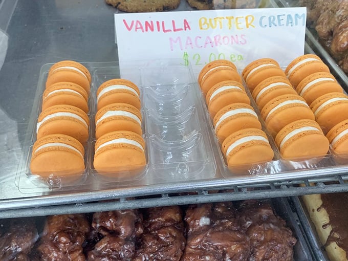 Macarons bringing a touch of Parisian flair to Michigan. Even a donut shop knows the importance of international relations.