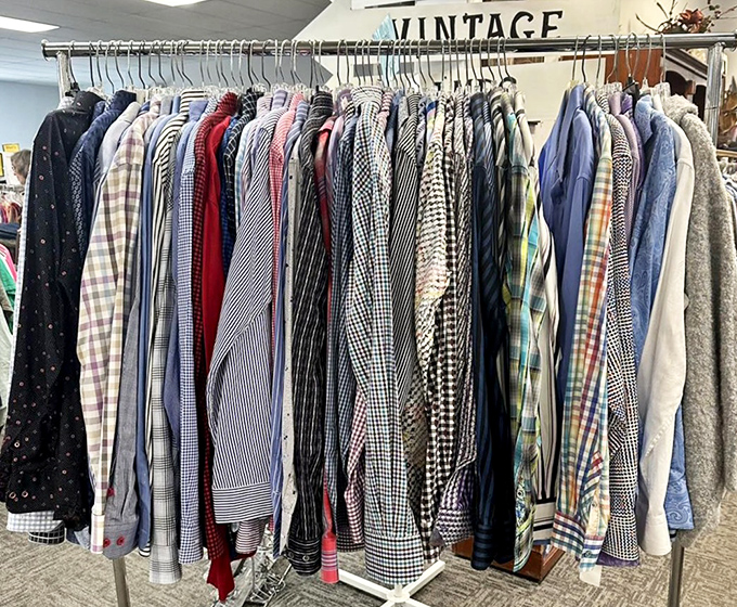The "Vintage" section: where yesterday's fashion becomes tomorrow's statement piece. These shirts have stories older than most Instagram influencers.