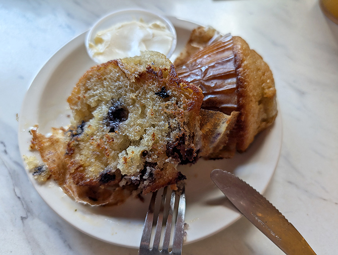 Blueberry muffin perfection—the kind that makes you wonder why you ever bothered with those sad coffee shop versions.