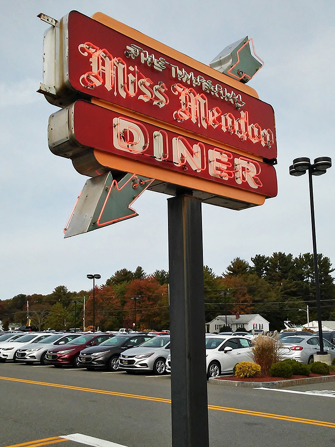 The neon sign that's guided hungry travelers for generations. When this red beacon appears, breakfast nirvana is just steps away.